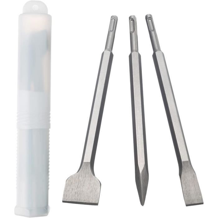 Burins Sds Plus, Tige Hexagonale Set 3 (Burin Large, Burin Plat, Burin ...