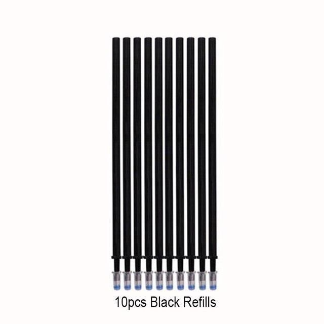 STYLO,10pcs Black Refills--effaceur Gel Transparent Stylo effaçable ...