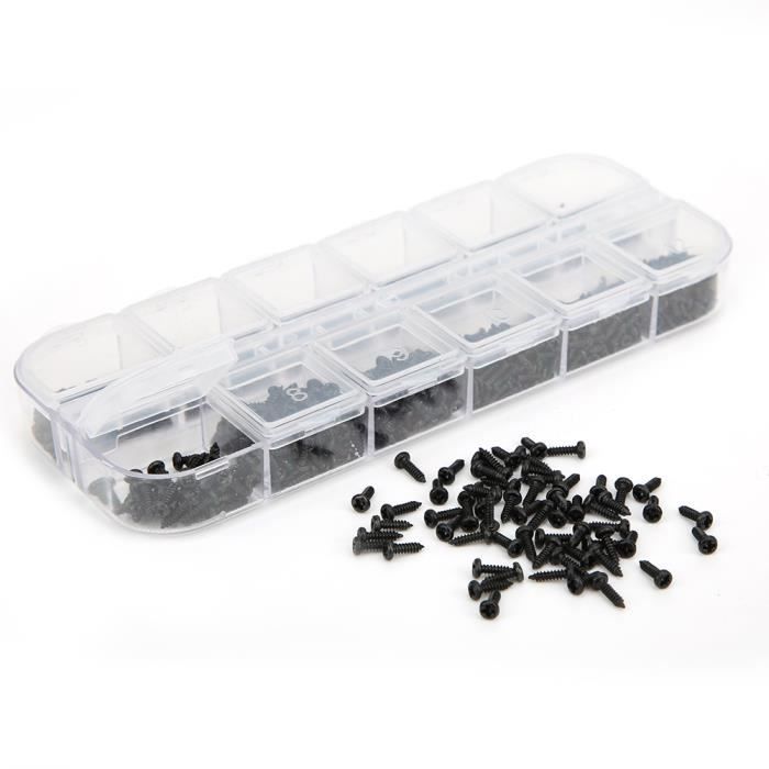 Zerone vis autotaraudeuse cruciforme 1200 pièces vis autotaraudeuses tête ronde croix argent ...