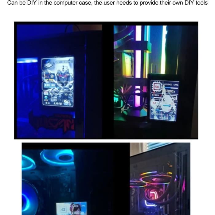 Mini Écran Ips Usb 3,5 Pouces, Aida64 Pc Cpu Ram Data Monitor Pc ...