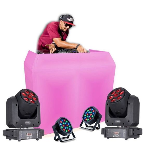 Pack Ibiza Régie DJ Booth Facade DS40 - 2 Lyres Spot 100W B-Eye 6x10W ...