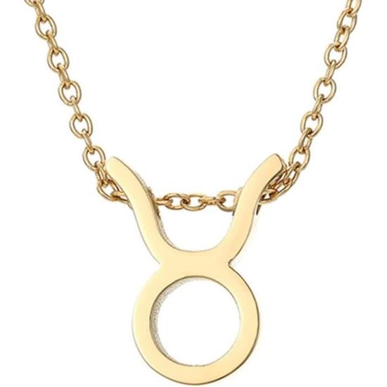 Taureau 12 Signes Du Zodiaque Constellation Pendentif Collier - Or 14K ...