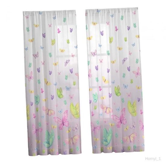 Papillons impression numérique voilage rideau intimité rideaux ...