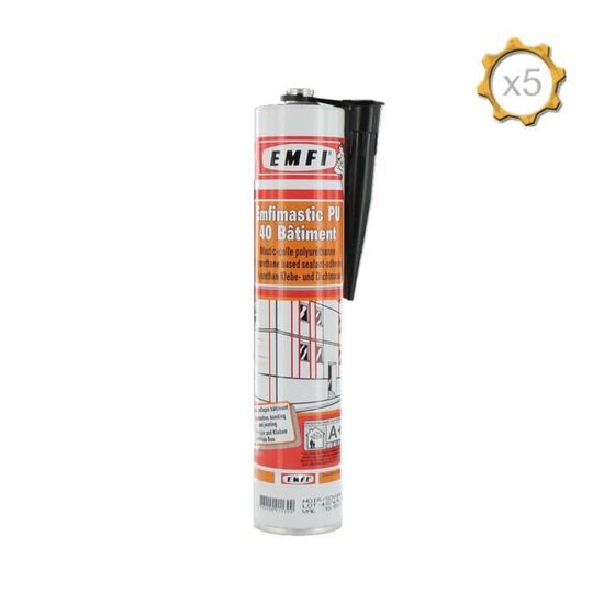 Mastic polyuréthane noir EMFI PU 40 bâtiment 310ml x 5 - Cdiscount ...