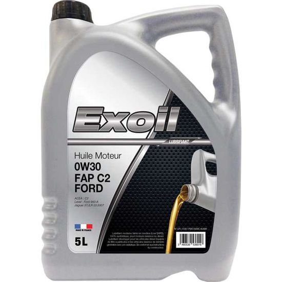 Huile moteur Exoil 0W30 C2 compatible Ford 5L - Cdiscount Auto