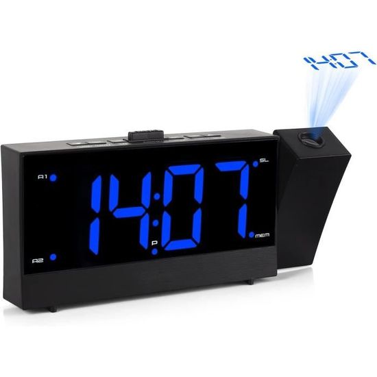 Réveil Projection Réveil Avec Projection 180° Radio-Réveil Avec Double ...