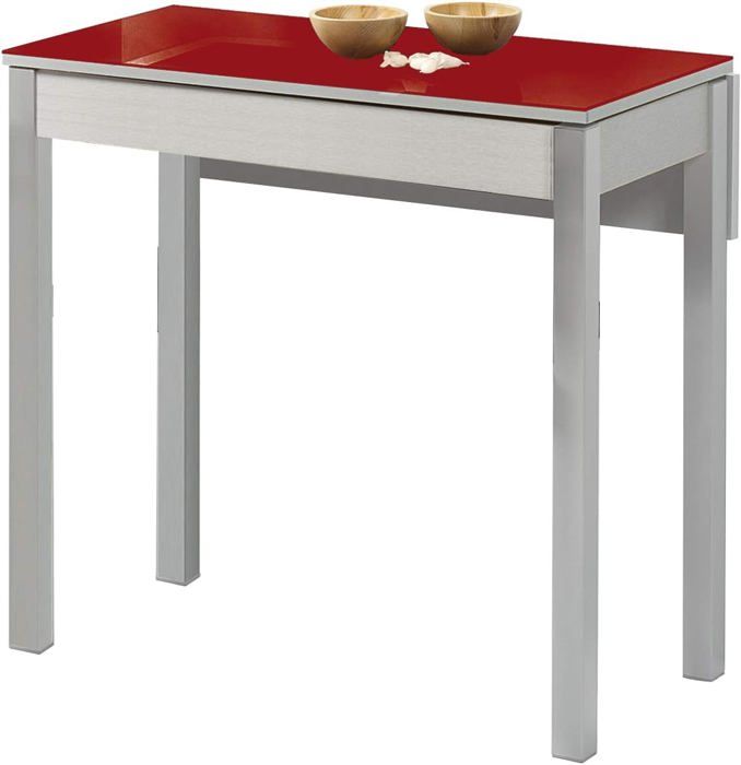 Table de Cuisine avec Aile en Verre Rouge 50 x 90 cm.[G618] - Cdiscount ...