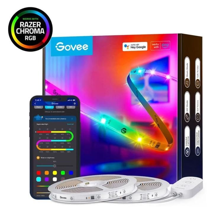 Govee H619C RVB Smart Wi-Fi + Bluetooth 10M Bande LED - Cdiscount Bricolage