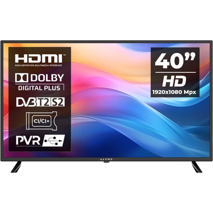 Téléviseur LED 40 pouces Full HD - SUTEO - 1920x1080 - Grand angle de ...