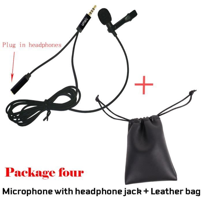 Colis 4 noir-Mini-Microphone Lavalier Portable, 1.5m, pour PC ...