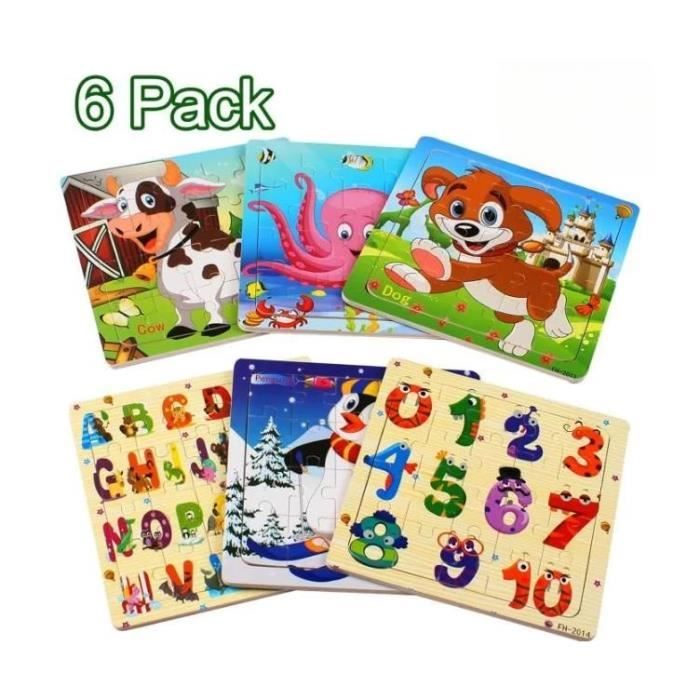 Puzzle en Bois - Non spécifié - 6 Pack Animaux - 20 Pièces - Pour ...