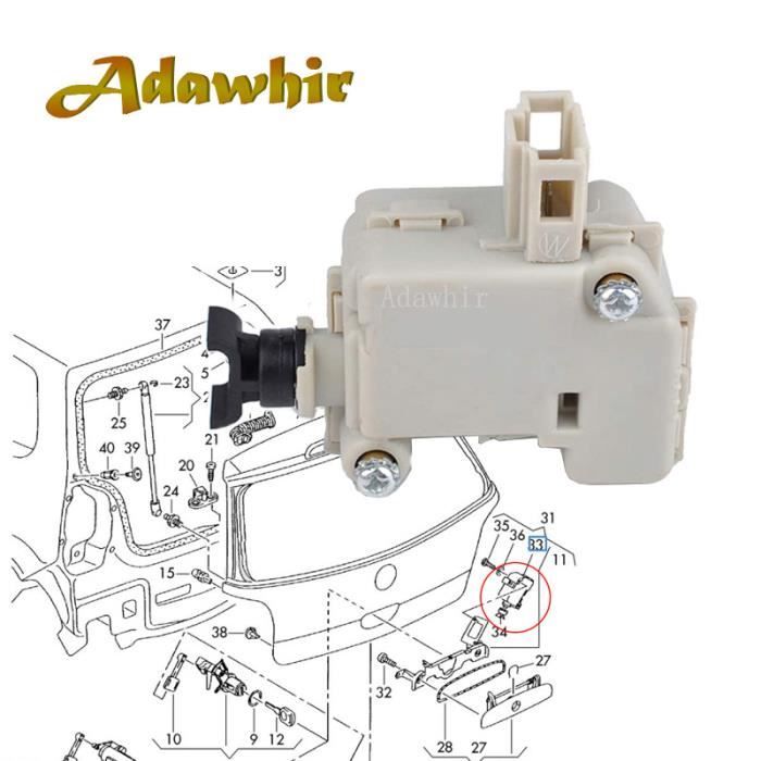 Servomoteur de verrouillage de hayon de coffre, adapté pour VW Golf ...