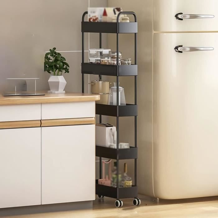 Chariot De Rangement Mince,Chariot De Rangement À Roulettes Pour Bureau ...
