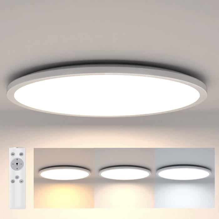 Plafonnier plat LED avec télécommande,plafonnier rond 18W 1600LM 2700K ...