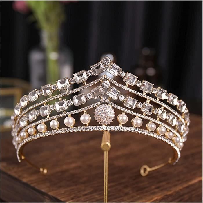 Vintage Crystal Crown Crown Tiaras Baroque Hidal Strass Couronne et ...
