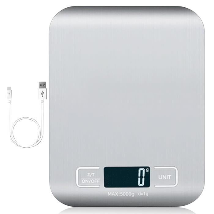 Balance De Cuisine Numérique - 10 Kg-1 G - Rechargeable Par Usb - Avec ...