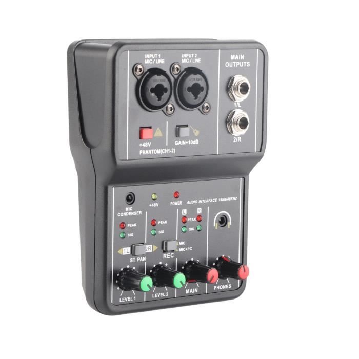 SUC-Mélangeur Audio 2 canaux Console de Mixage Audio 2 Canaux, Console ...