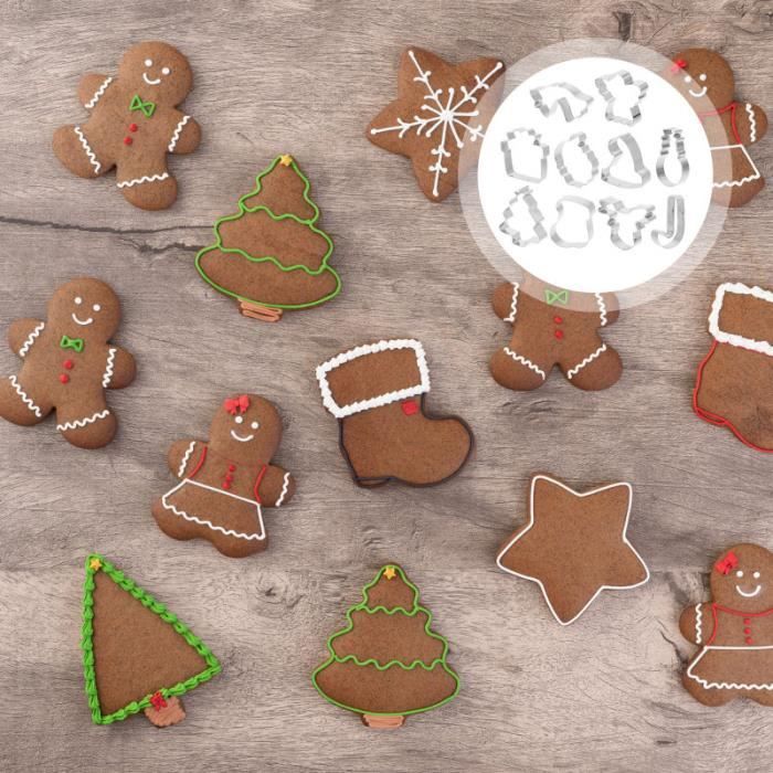 Ensemble de biscuits de Noël: 10pcs arbre de Noël Candue Cloche en ...