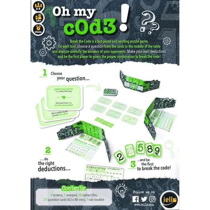 Jeu de société - IELLO - IEL51629 - Jeu de déduction logique ...