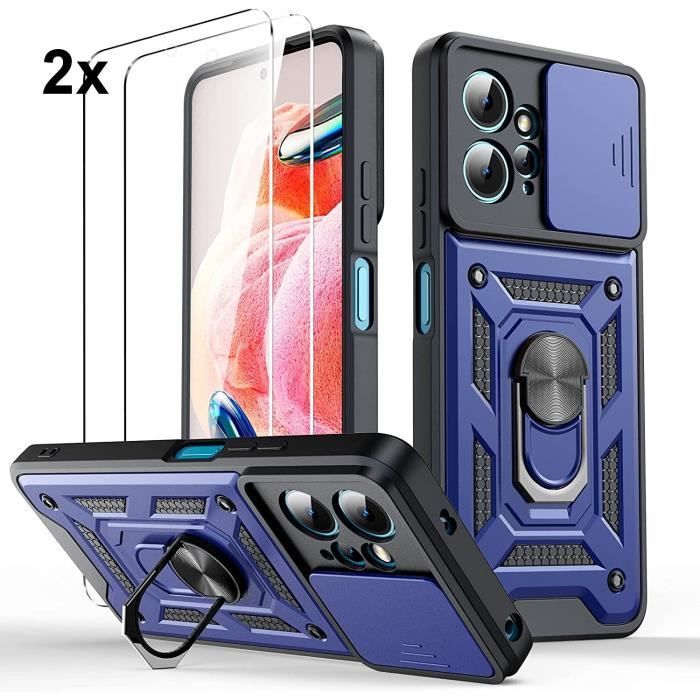 Coque Antichocs - MASSILIA TECH - REDMI 12C - bleu - avec 2 vitres en ...