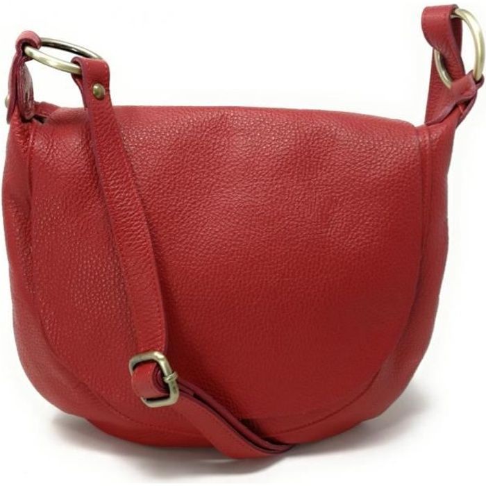 Sac bandoulière en cuir OH MY BAG modèle Citizen Rouge - Femme - Cuir ...