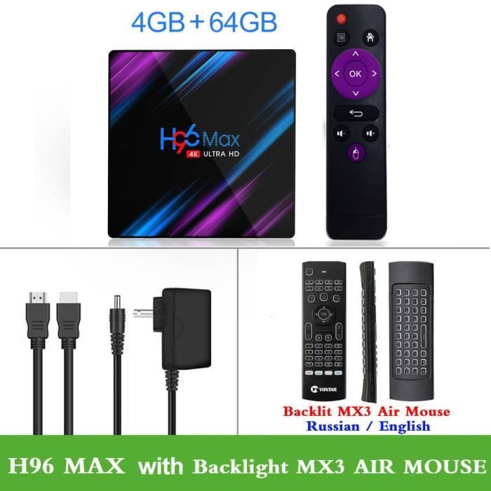 Décodeur TV intelligent avec lecteur multimédia,Android 11.0,RK3318,H96 ...