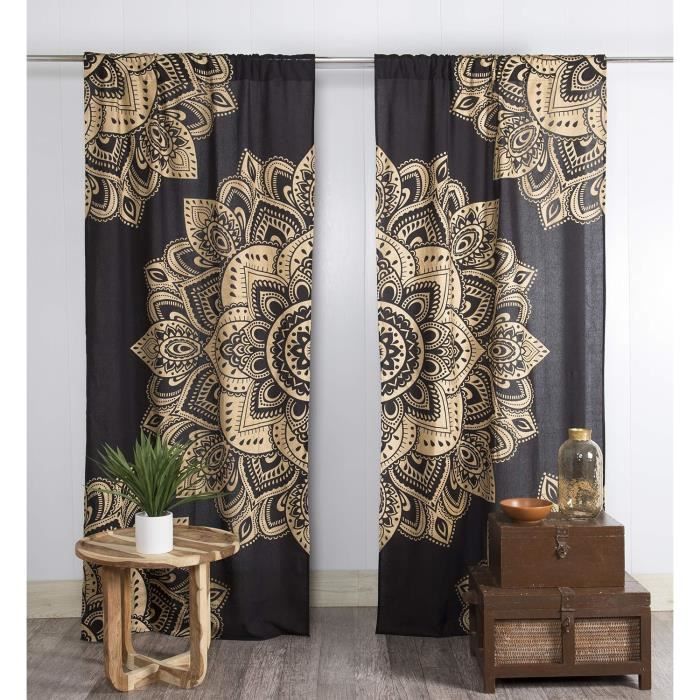 Rideaux Bohèmes À Motif Mandala - Style Indien Hippie - Ombré Passion ...
