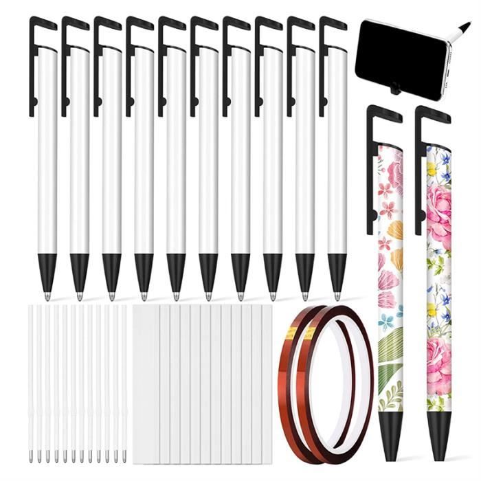 12Pc Stylos de Sublimation Vierges avec Corps de Tube en Aluminium ...