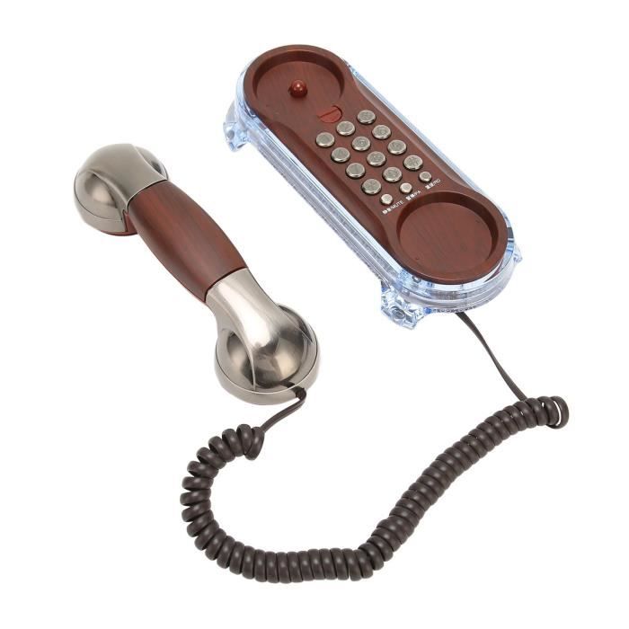 Tbest Téléphone filaire Téléphone fixe rétro filaire téléphone à ...