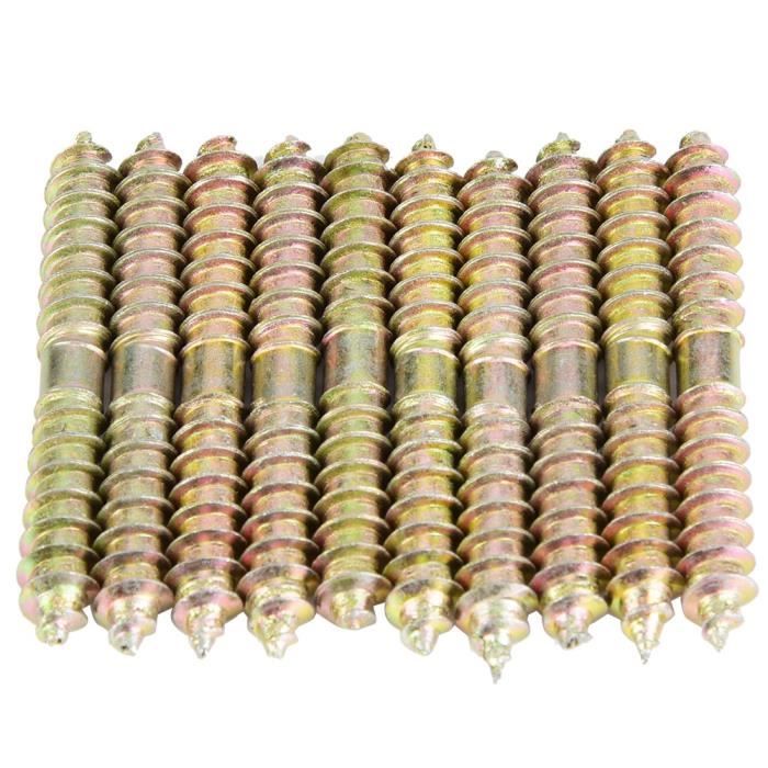 TMISHION vis de meuble à double extrémité 10 pièces 6 * 50mm vis de ...