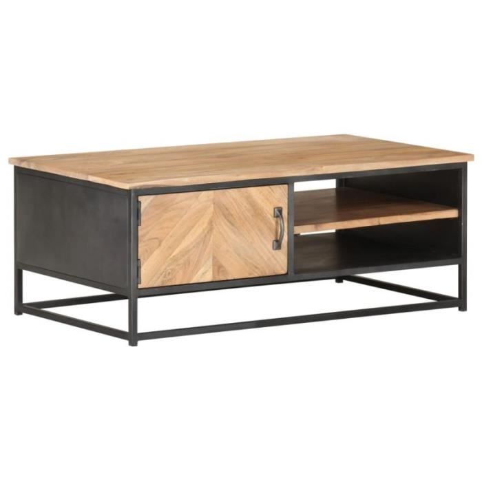 VidaXL Table basse 90x50x35 cm Bois d`acacia massif - 8719883430898 ...