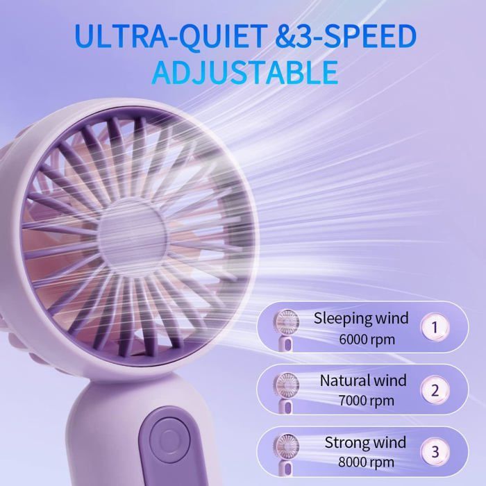 Mini Ventilateur Portable Fan 3 Pack, Petit Ventilateur de Poche Main ...