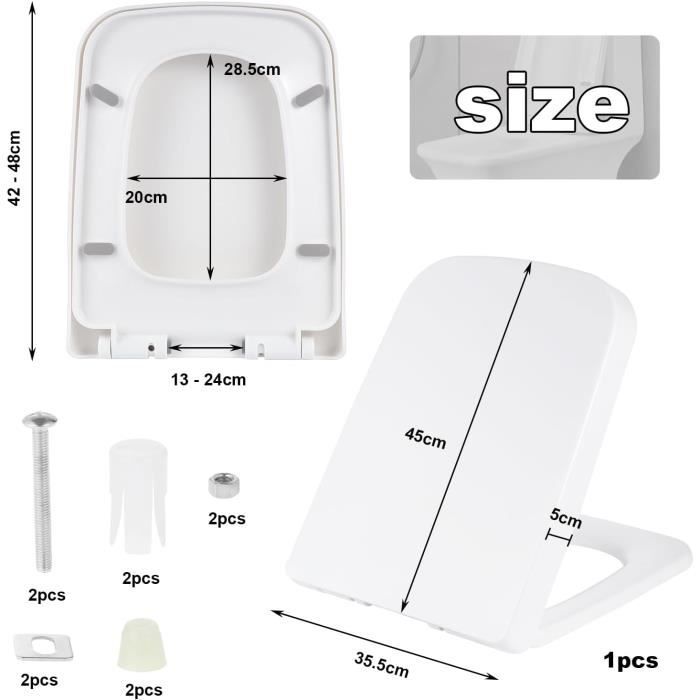 Abattant Carré Wc, Cuvette Toilette, Siège De Toilette À Fermeture ...