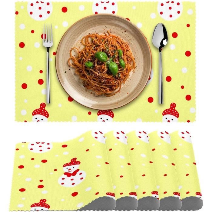 Napperons En Tissu, Sets De Table Lavables Pour Table À Manger Lot De 6 ...