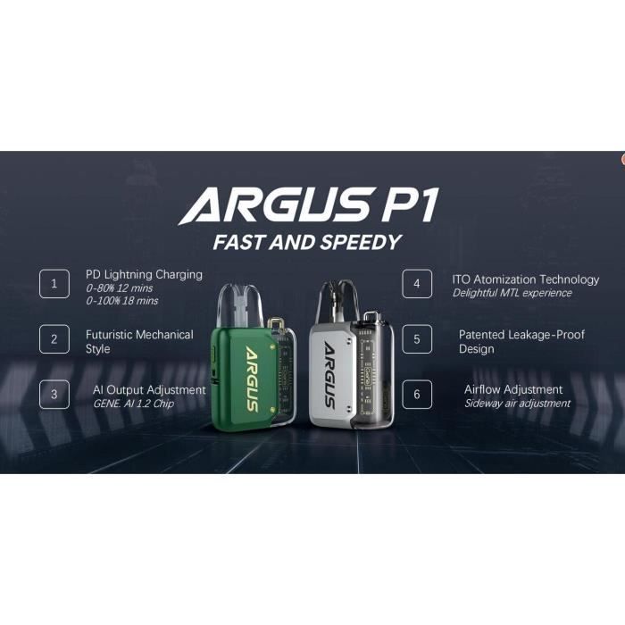 Argus P1 Kit |Original Voopoo Argus P1 Kit 20W Vape 2Ml Argus Pod ...