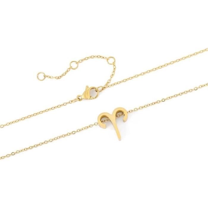 Taureau 12 Signes Du Zodiaque Constellation Pendentif Collier - Or 14K ...
