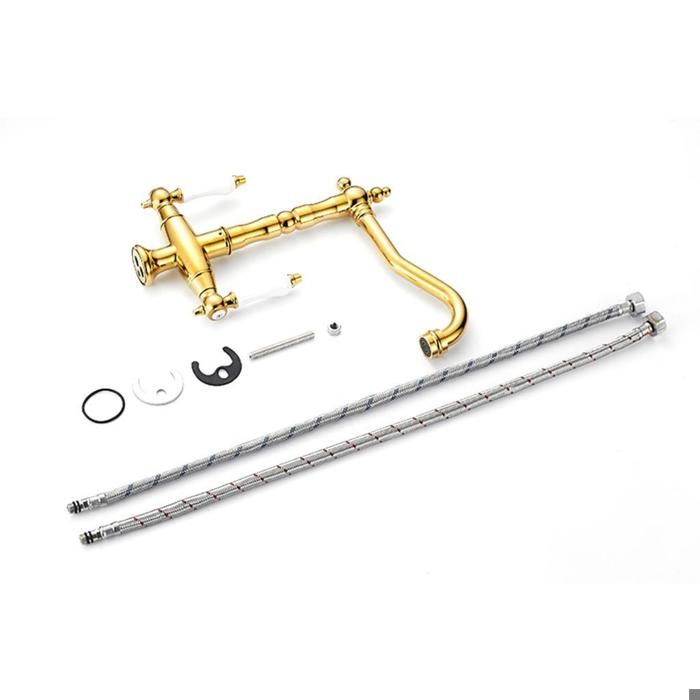 ElektraH Robinet de Cuisine avec double poignée en céramique blanche ...