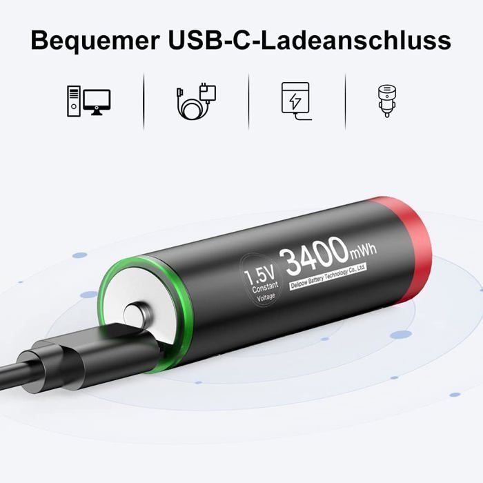 Pile rechargeable AA lithium - JOZSI - Pile Rechargeable Aa 1,5V ...