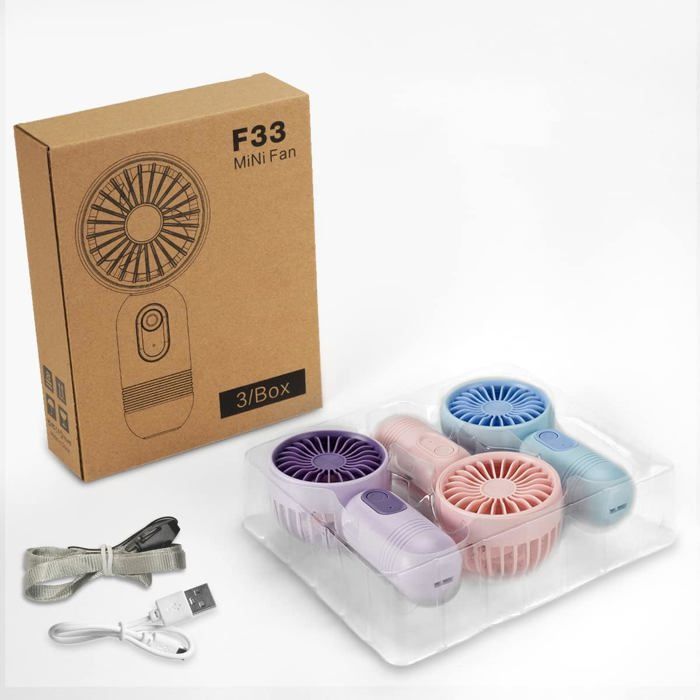 Mini Ventilateur Portable Fan 3 Pack, Petit Ventilateur de Poche Main ...