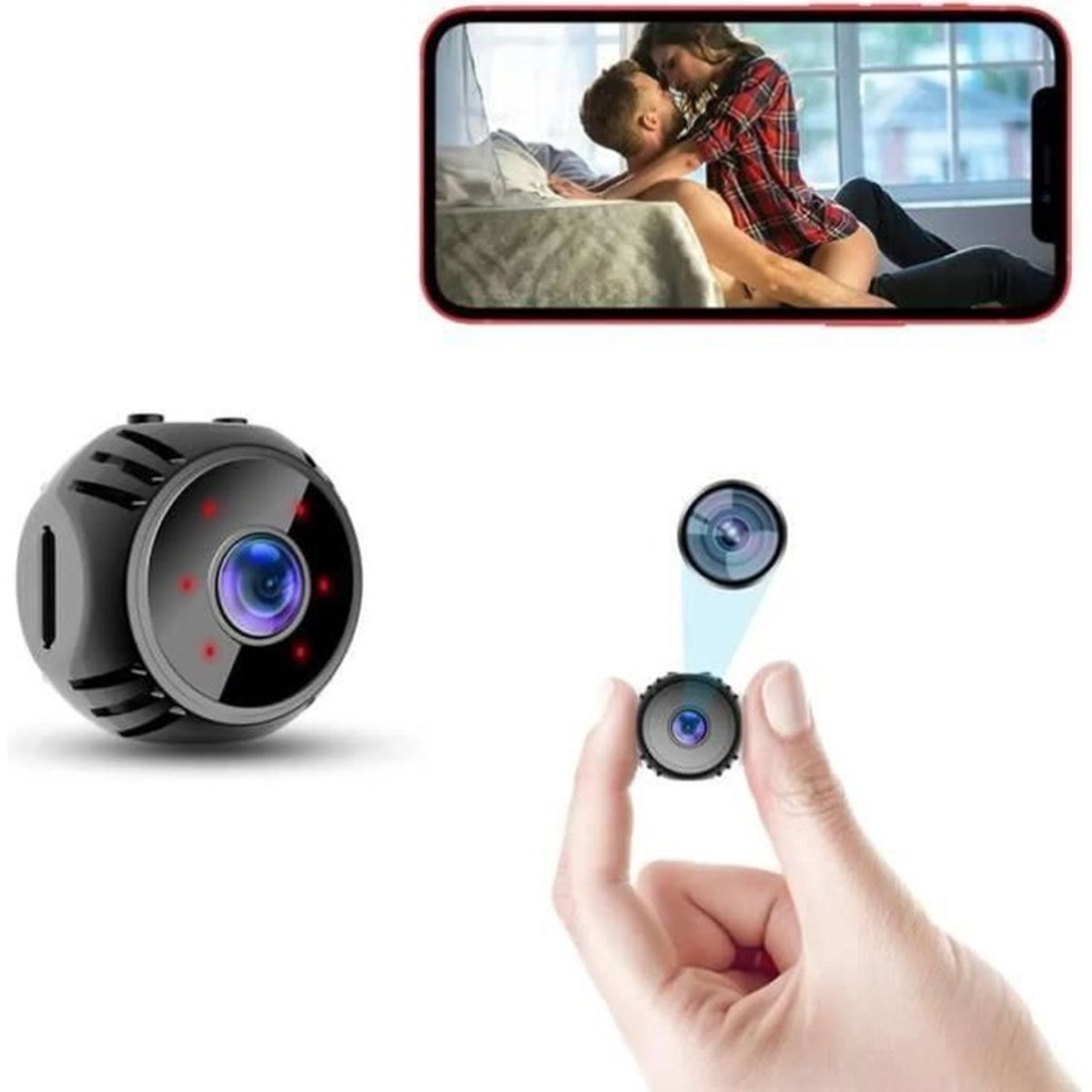 Mini Camera Espion 1080p, Wifi sans fil a Distance Surveillance ...