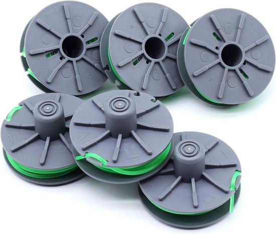 PowerCut Plus 650/30 Lot de 6 bobines de fil de rechange pour coupe-bordures Gardena 5309-20 Ø 2 ...