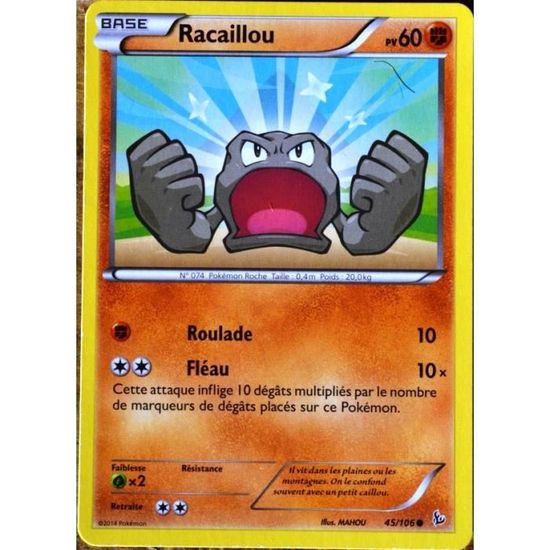 Carte Pokémon 45-106 Racaillou 60 PV Série Xy Étincelles NEUF FR ...