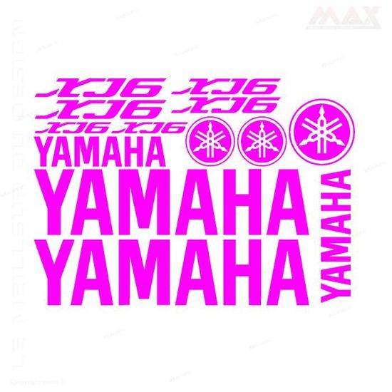 13 stickers XJ6 – FUSHIA – YAMAHA sticker XJ XJN 600 XJ600 N S - YAM418 ...