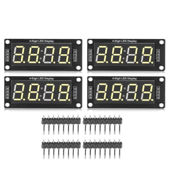 SHE - 4 chiffres de module de horloge 7 Segments TM1637 0.56in(Jaune ...