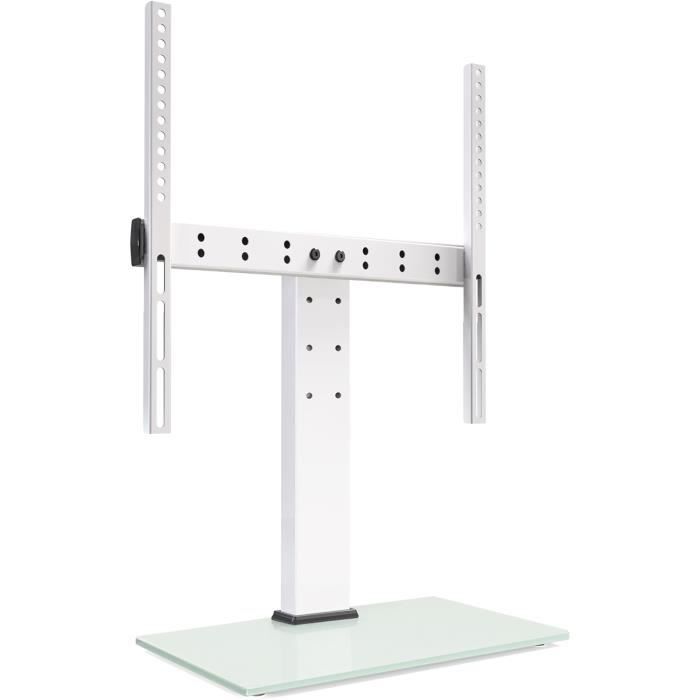 Support TV universel blanc pour TV de 27 à 55 pouces, hauteur réglable ...