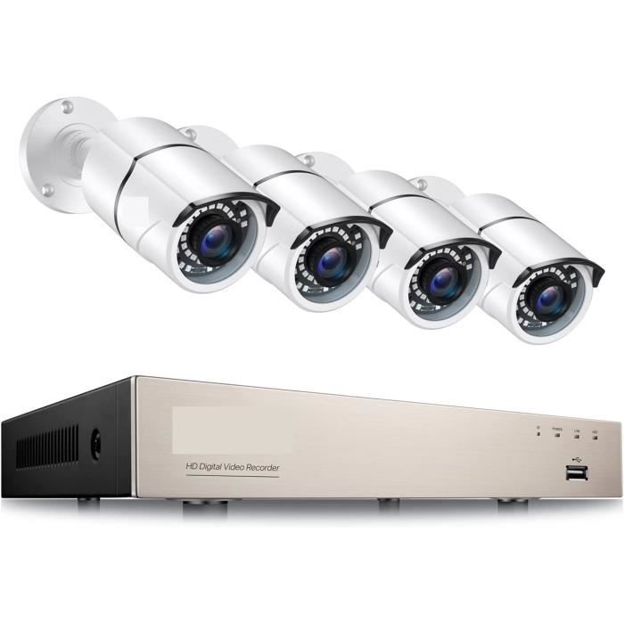 Caméras De Sécurité Système De Surveillance Vidéo 1080P Avec Audio, 8Ch ...