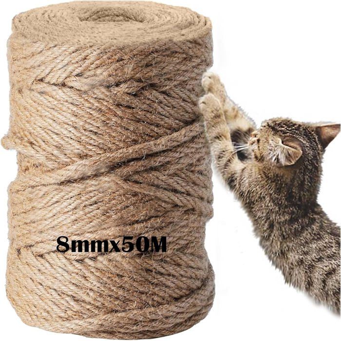 Corde en Sisal pour Arbre à Chat de 8 mm x 50M,Corde Arbre a Chat ...