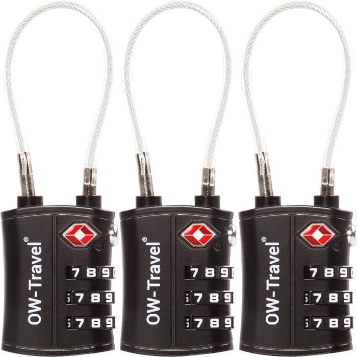 Cadenas Cable Tsa Pour Valise.Cadenas Code 3 Chiffres Antivol Pour Bagages Casier Rangement ...