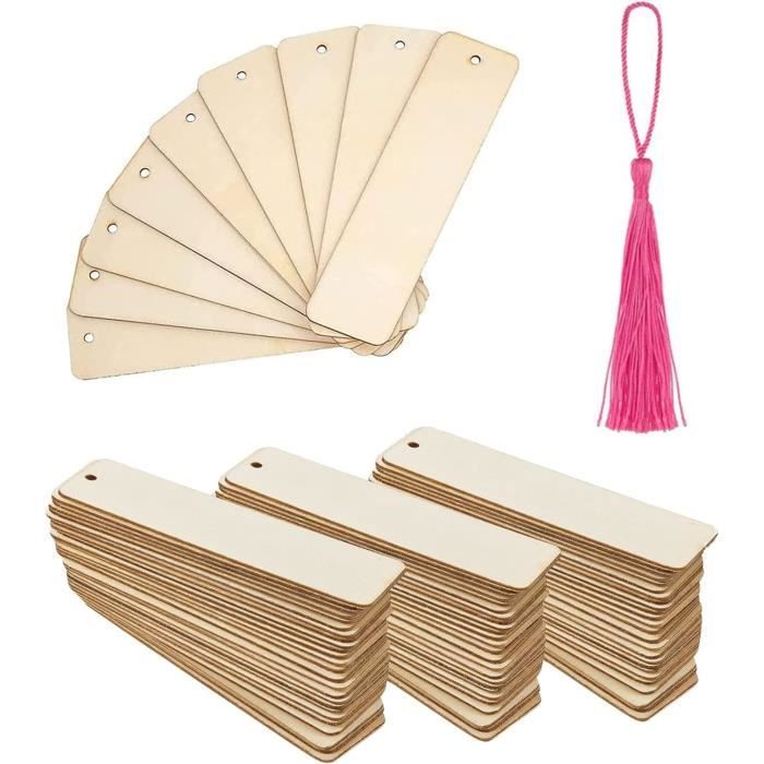 36 Pièces Marque-Pages Vierges En Bois, Diy Signet D’Artisanat En Bois ...