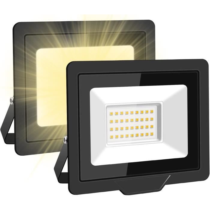 Lot de 2 projecteurs LED d'extérieur 30 W, lumière de travail 3000 lm ...